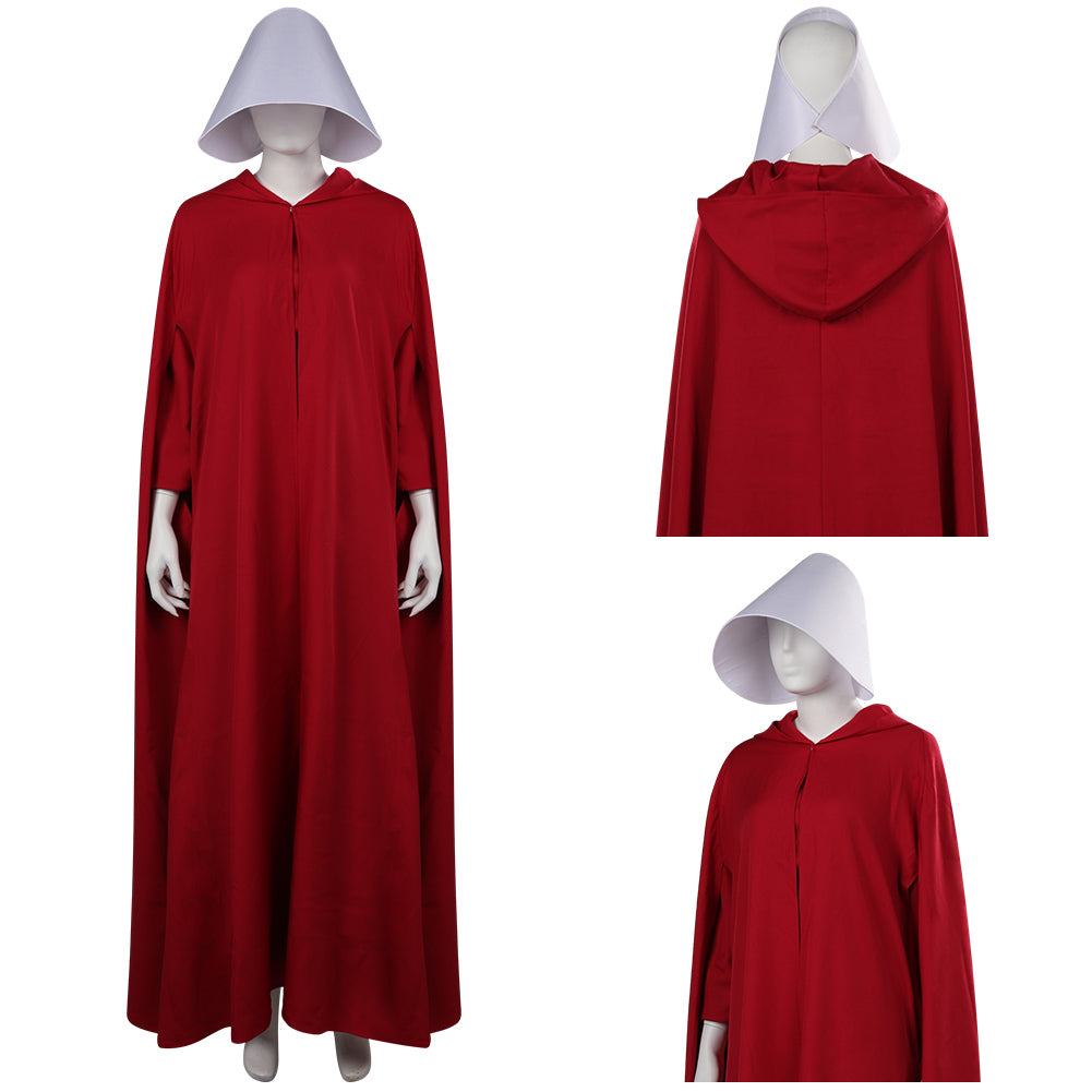 The Handmaid's Tale Red Women Dress Outfits Party Carnival Halloween C