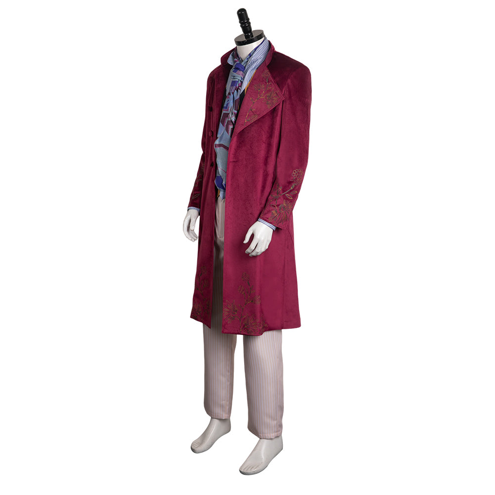 Wonka Wine Red Outfits Party Carnival Halloween Cosplay Costume