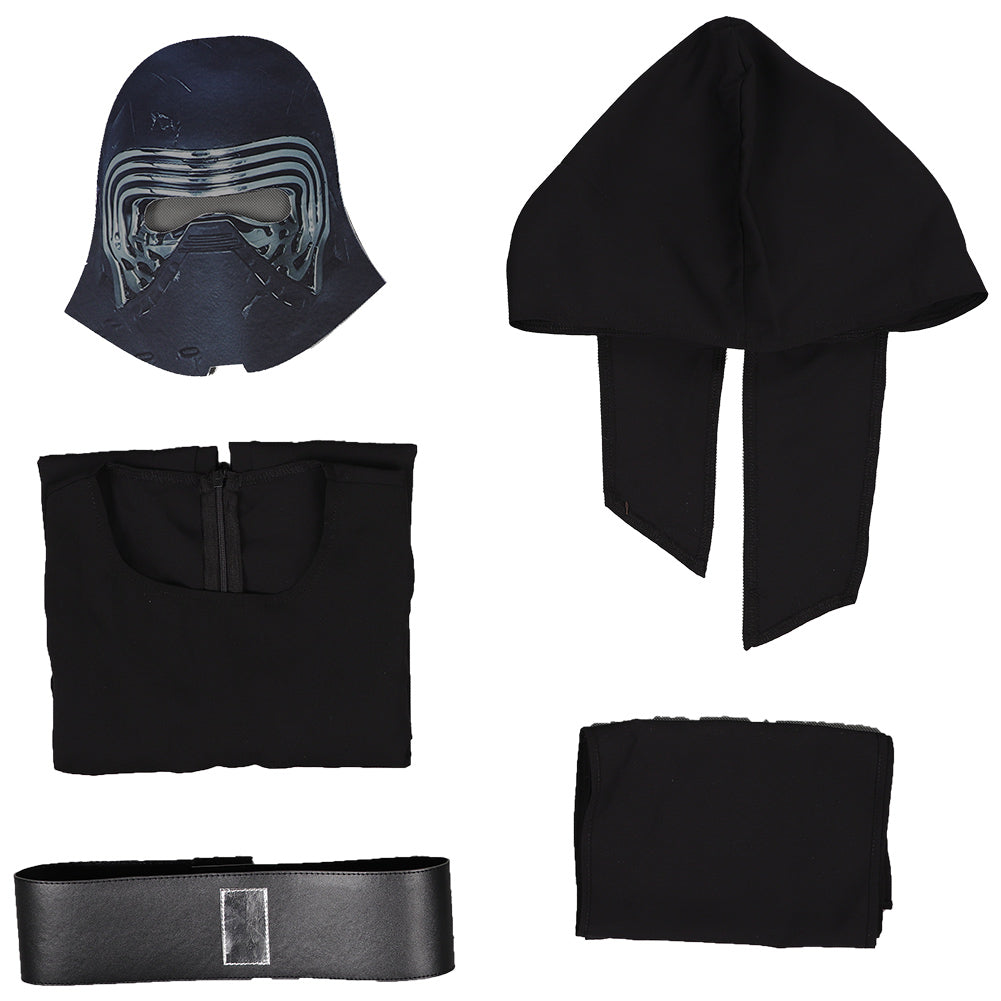 Kylo Ren Kids Children Black Robe Party Carnival Halloween Cosplay Cos
