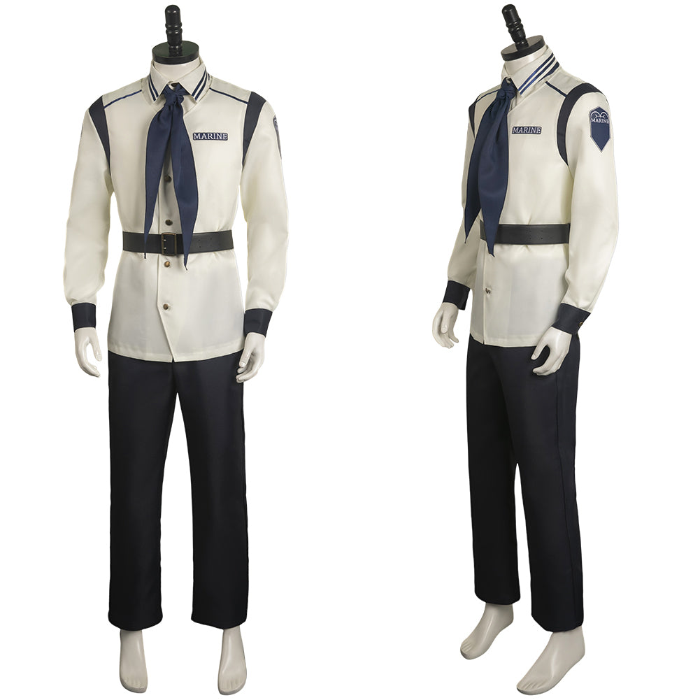 One Piece Marines Long sleeved Outfits Uniform Halloween Carnival Cosp